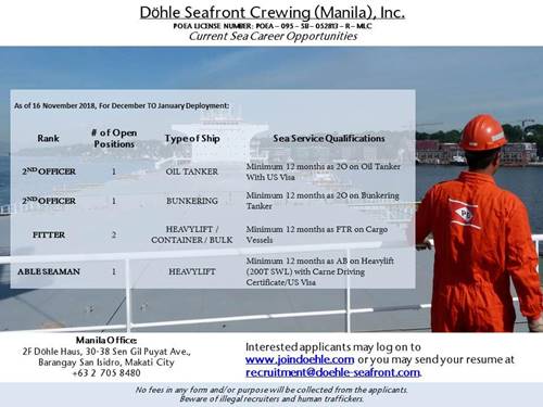 Able Seaman, Fitter, 2nd Officer For Cargo Ship - OfficiaI Info Seaman ...