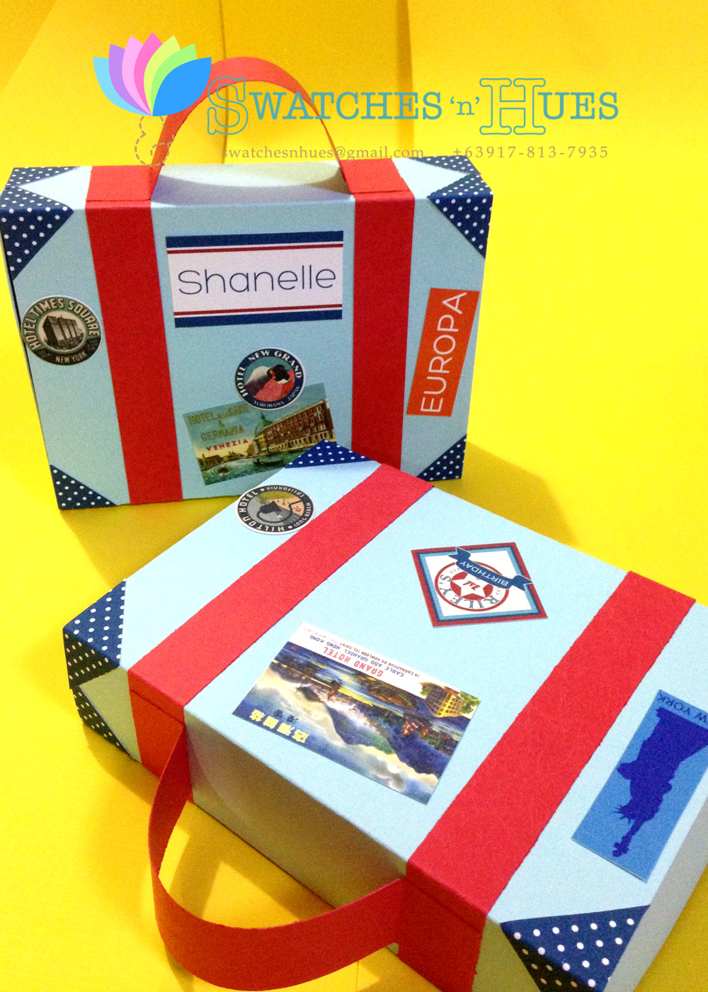 Swatches & Hues : Handmade with TLC: Vintage airplane theme suitcase ...