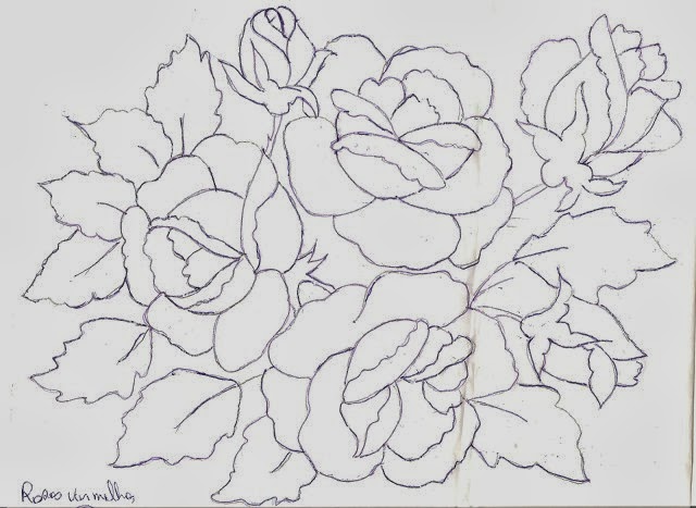 Riscos para Pintura em tecidos: Rosas e mais rosas- riscos para pintar tecidos...