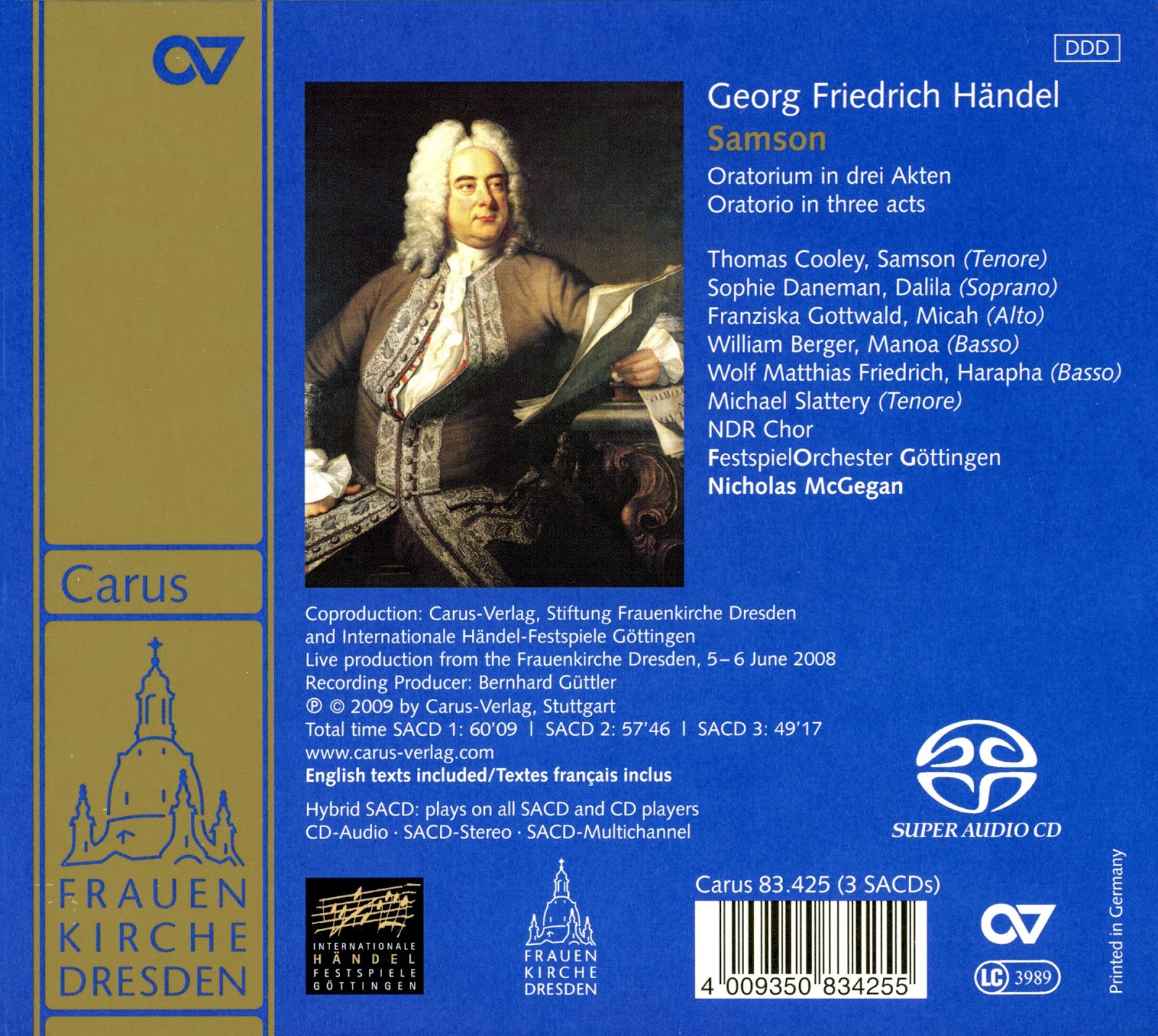 makdelart - classique: Handel - Samson (Nicholas McGegan) [3CD]