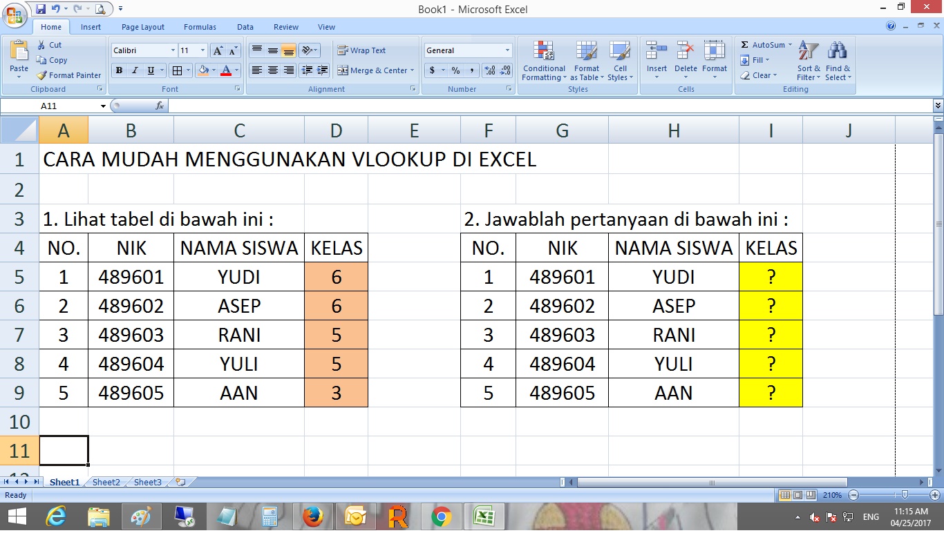 WAHKUL (Wadah Kumpul): CARA MUDAH MENGGUNAKAN VLOOKUP DI EXCEL