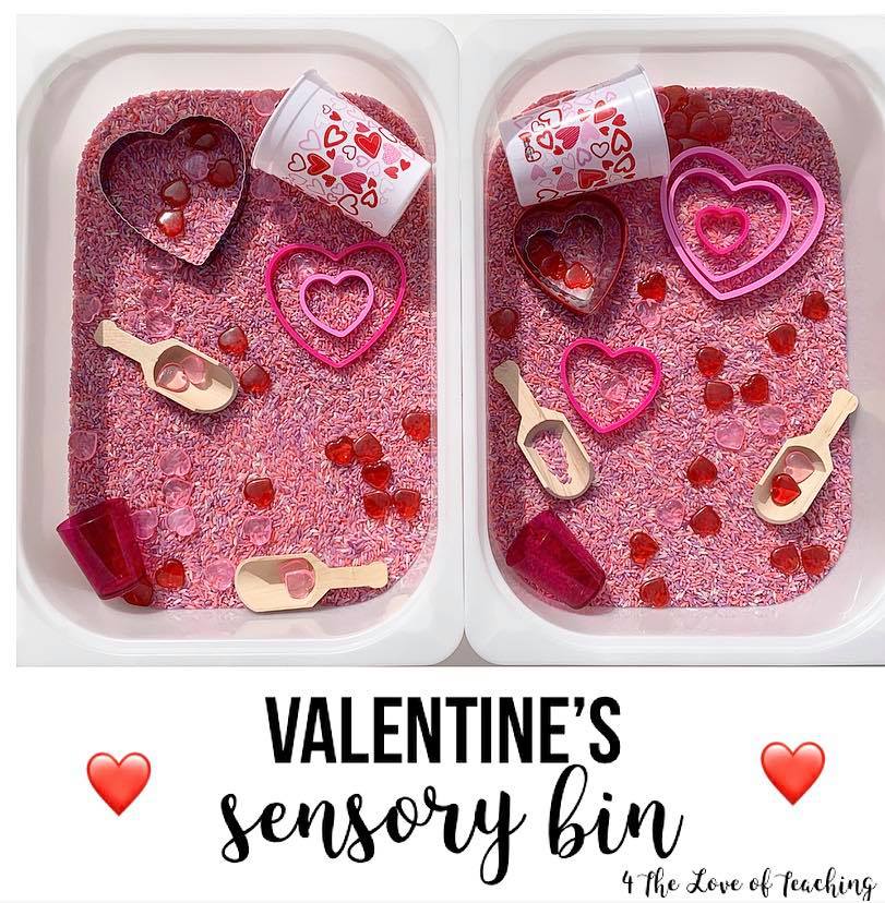 Valentine's Sensory Bin - For the Love of Teaching