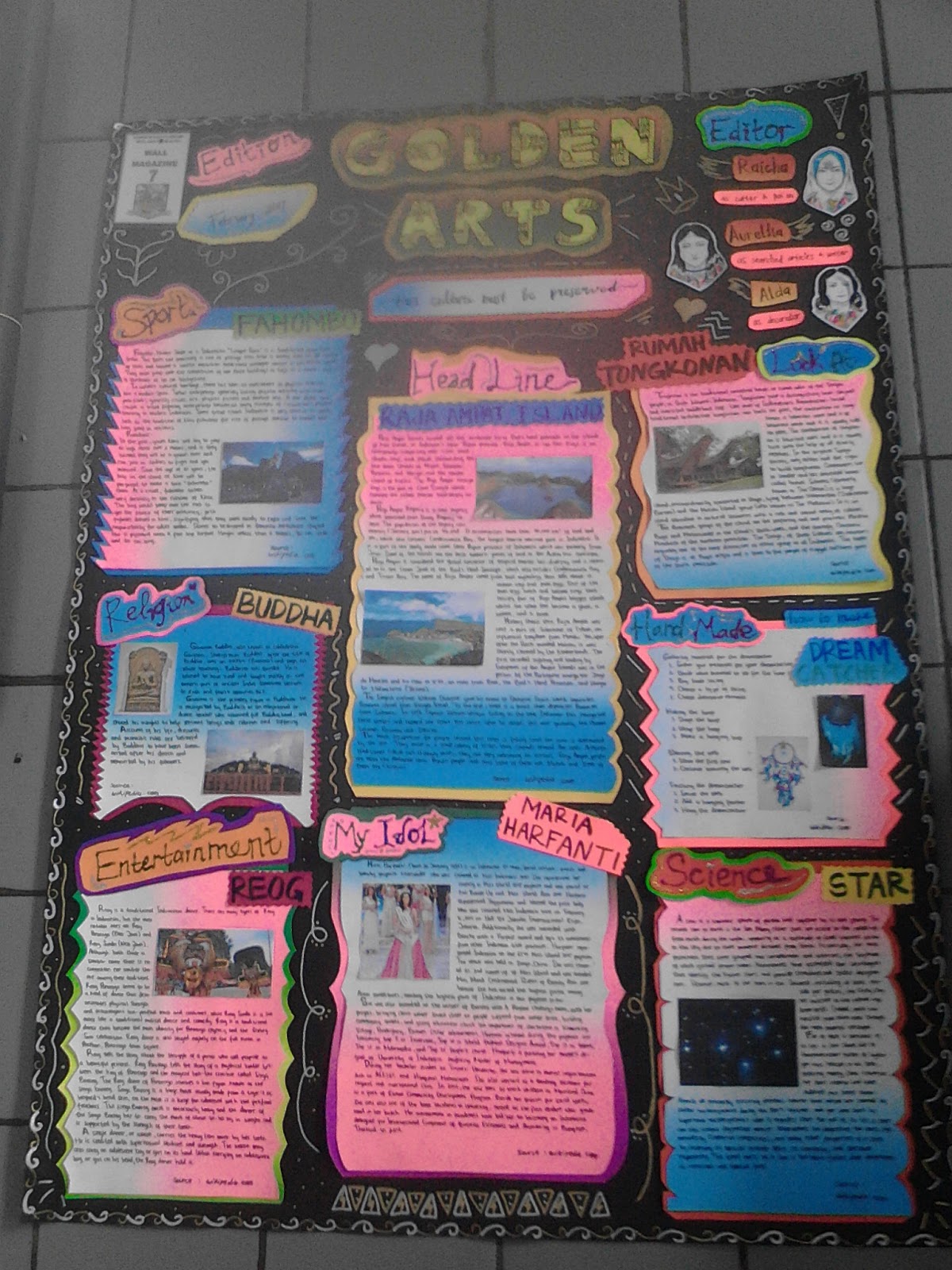 CONTOH "ENGLISH WALL MAGAZINE" KREASI SISWA SMP DI JAKARTA SELATAN ...