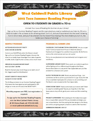 The Teen Space @ The West Caldwell Public Library: 2015 Teen Summer ...