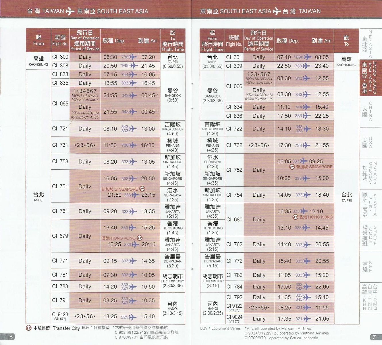 Airline memorabilia: China Airlines (2014/2015)