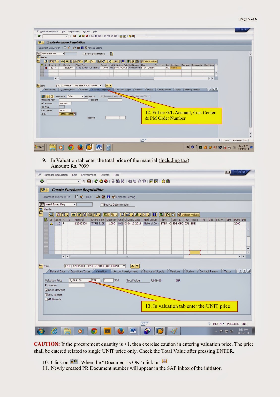 SAP PM, MM module tips for BSNL ERP End users: PR creation linking to a ...