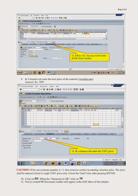 SAP PM, MM module tips for BSNL ERP End users: PR creation linking to a ...