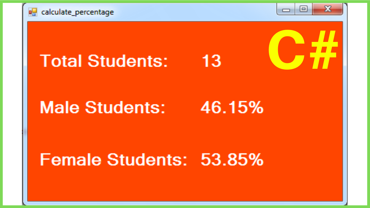 C Calculate Percentage With Mysql C Javaphp Programming Source Code
