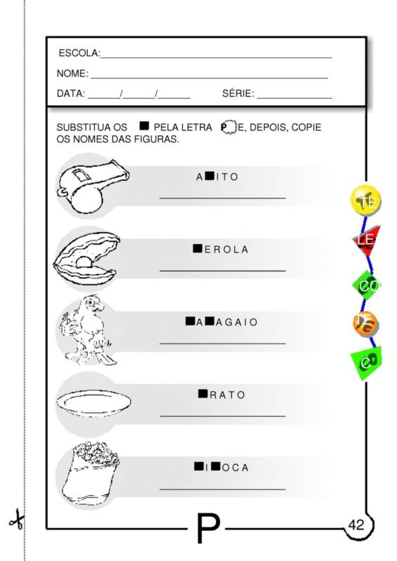 ENSINANDO E APRENDENDO COM A PROFª ANA ALICE: ATIVIDADES COM A LETRA P