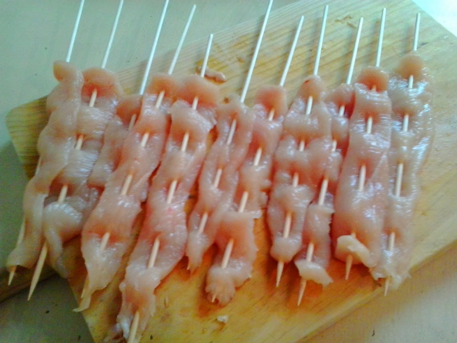 Caprichos de Mayte: Brochetas de pollo en acordeón