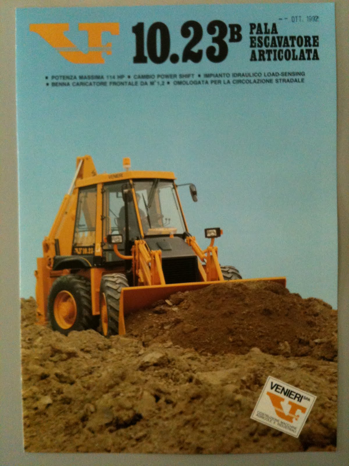 Earthmoving Machinery Sales Brochures: Venieri Backhoe VF 10.23B #283