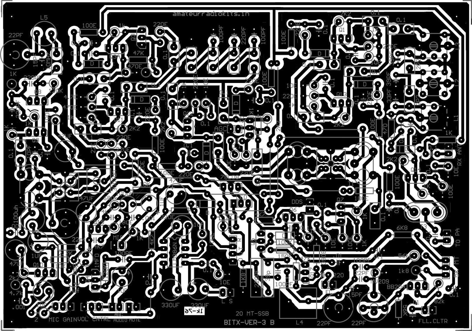 BITX SSB QRP TCVR FOR HAM RADIO: New PCB Bitx3B 3C Exciter And PA