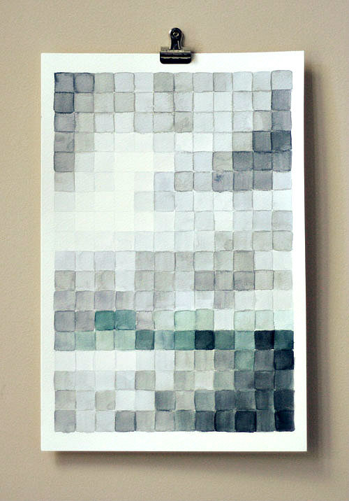 Pixelated Watercolor Wall Art