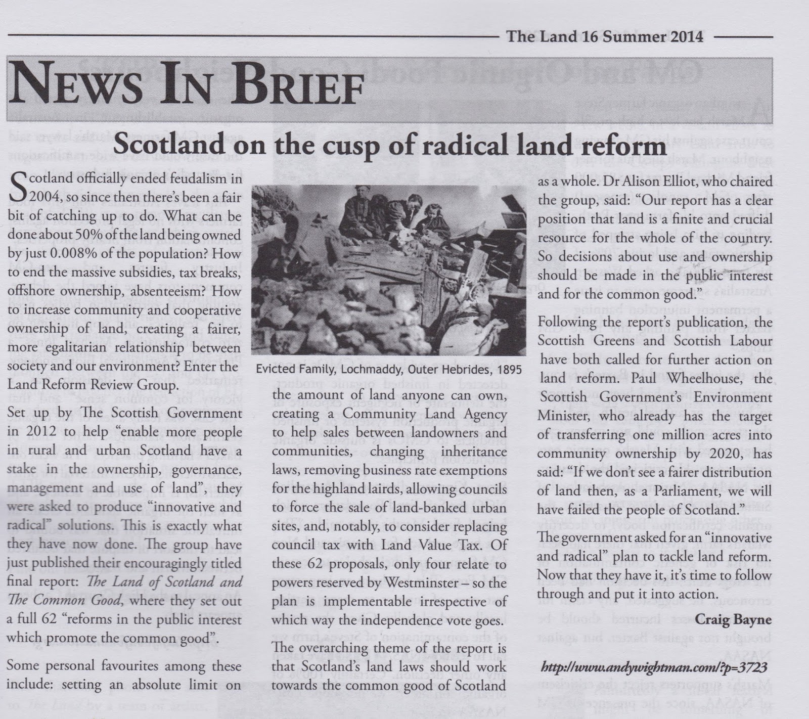 Fighting Talk by Mark Metcalf : Scotland on cusp of radical land reform