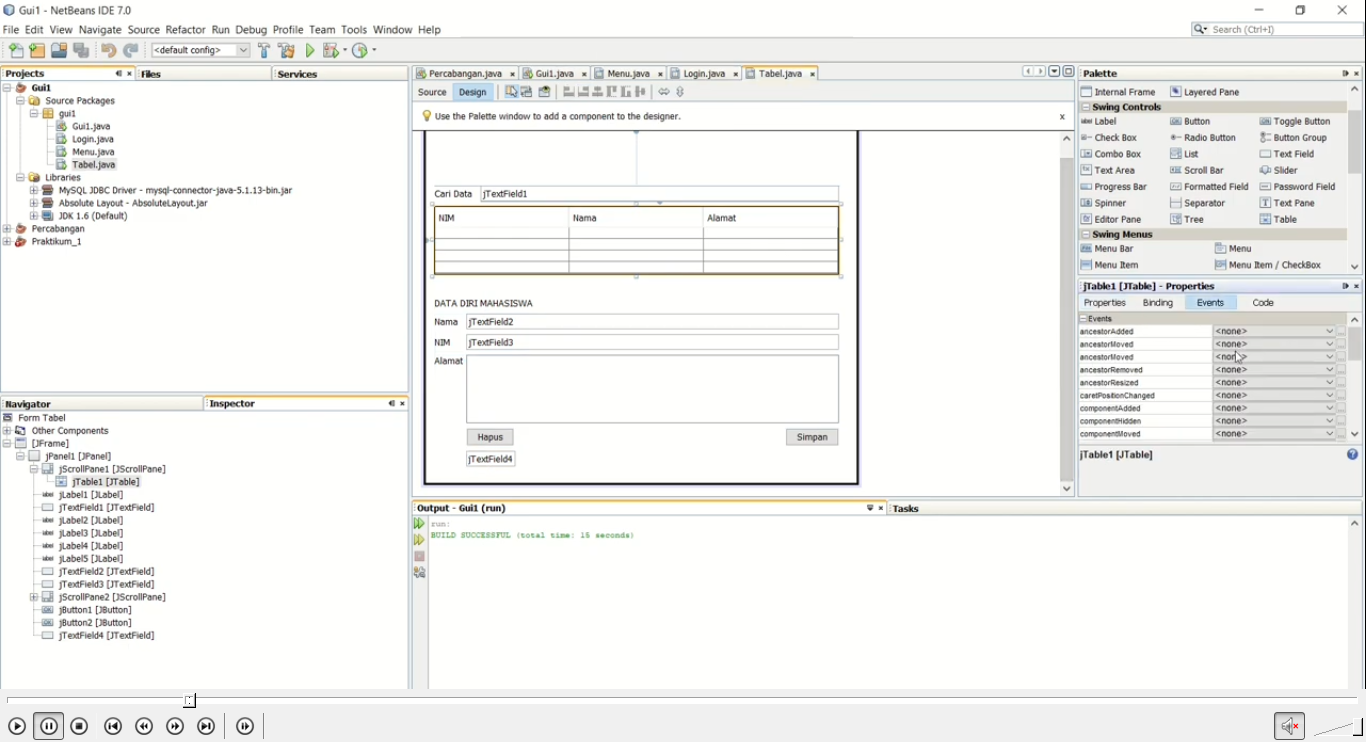 Materi 9 JTable Java (CRUD + Data Searching)