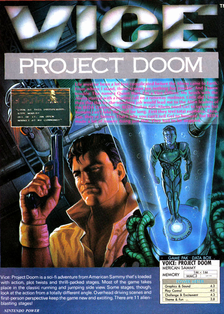 8-Bit City: Vice: Project Doom Review and Nintendo Power Scans
