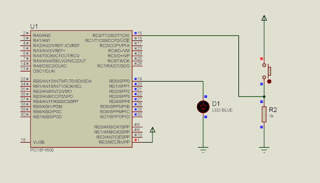 PROGRAMMING ARDUINO UNO - PIC 16F877A - 18F4550: Encender y Apagar un led con un button-PIC18f4550