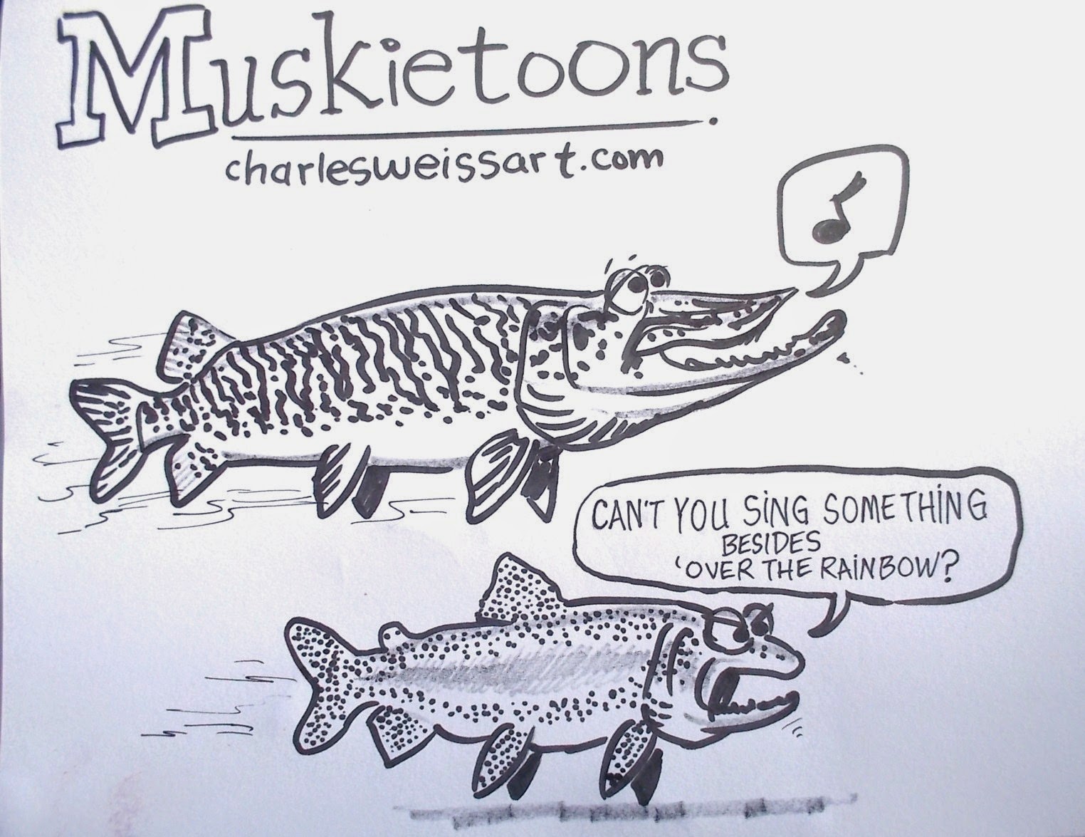 CHARLES WEISS ART: Case of the Curious Muskie, Artwork copyright ...