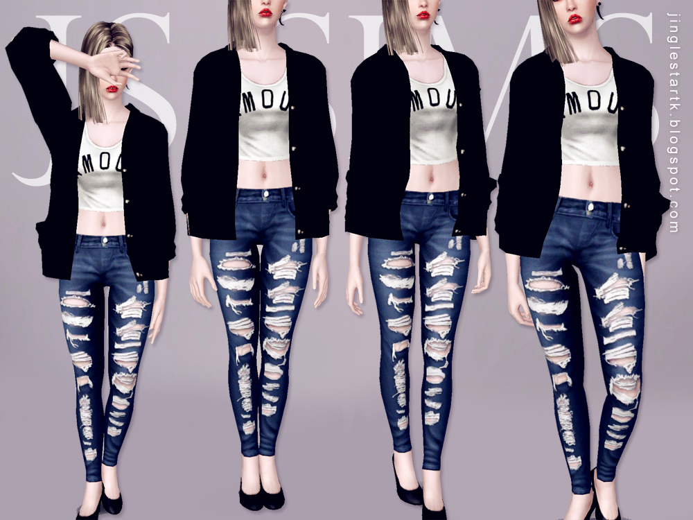 [JS SIMS 3] Denim Ripped Jeans－JS SIMS｜痞客邦