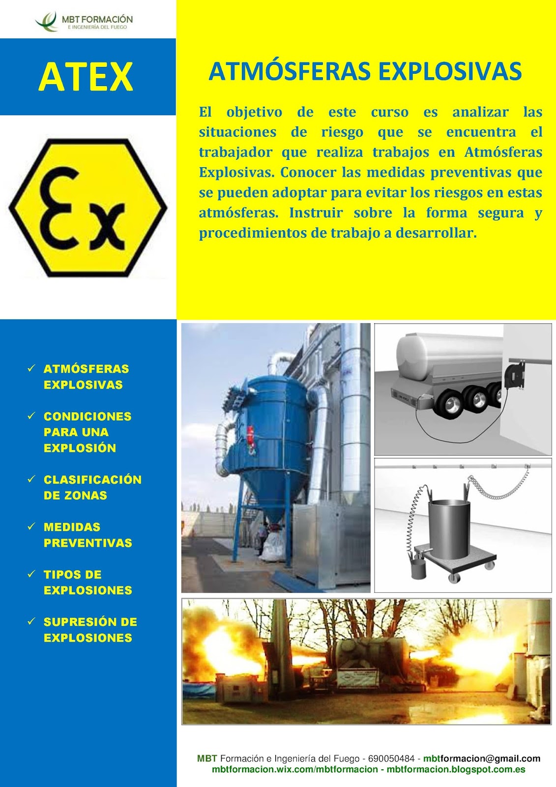 MBT FORMACION E INGENIERIA DEL FUEGO: Nuevo curso ATEX, Atmósferas ...