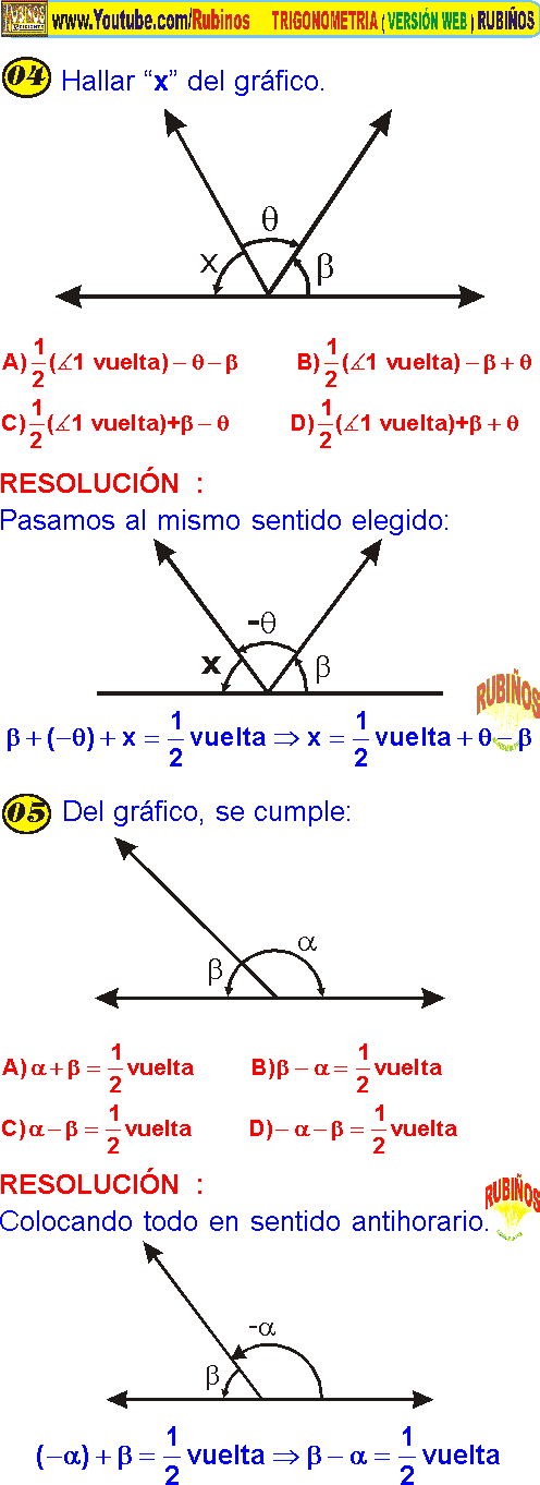 Ángulo Trigonométrico Ejercicios Resueltos de Trigonometría