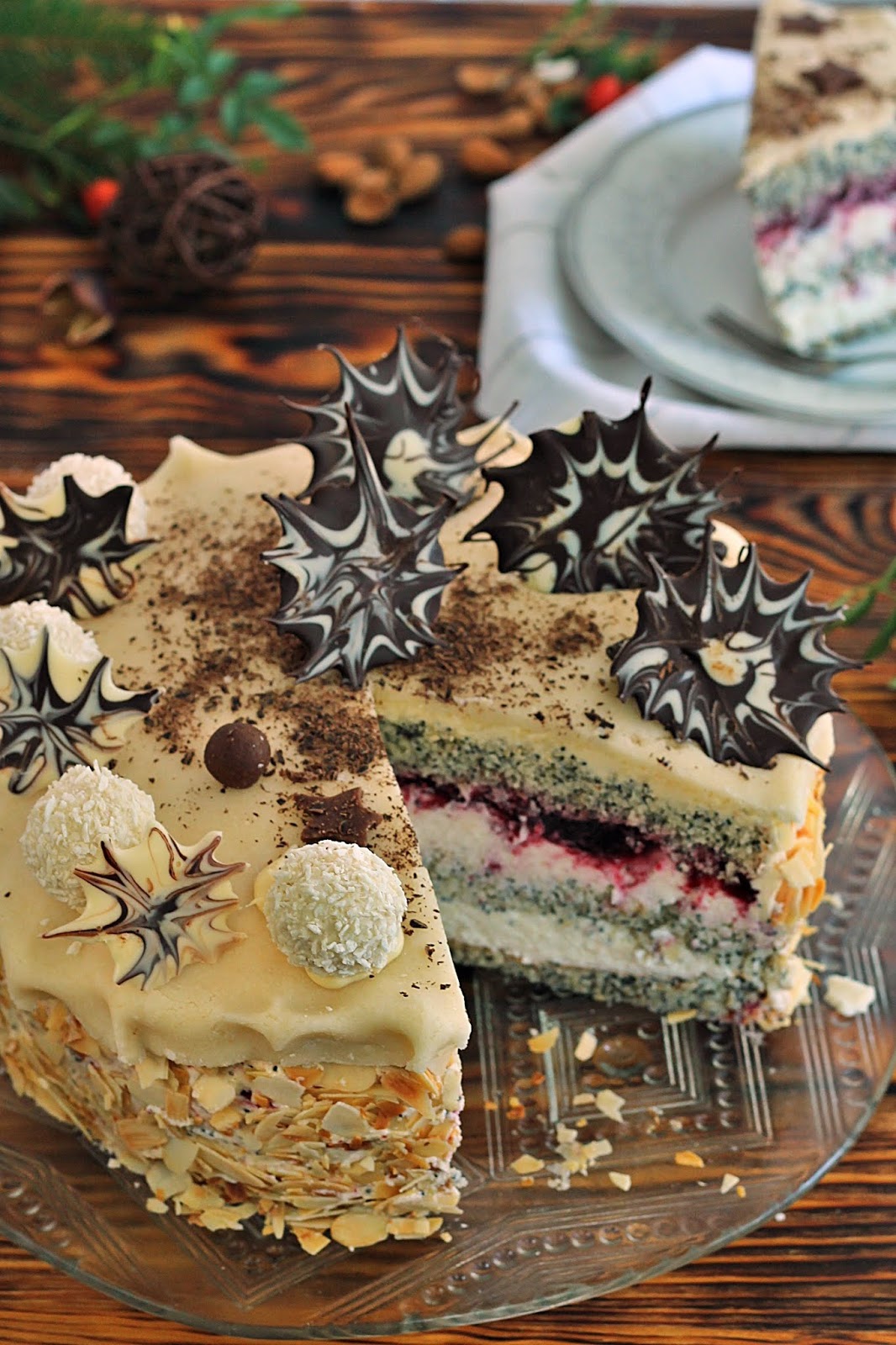 wesoła kuchnia: Tort makowo marcepanowy