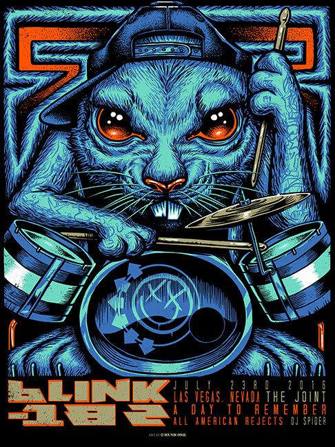 INSIDE THE ROCK POSTER FRAME BLOG: Munk One blink 182 Las Vegas Poster ...