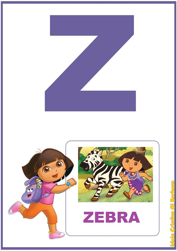 Alfabeto Ilustrado Dora Aventureira para Parede Espaço do Educador