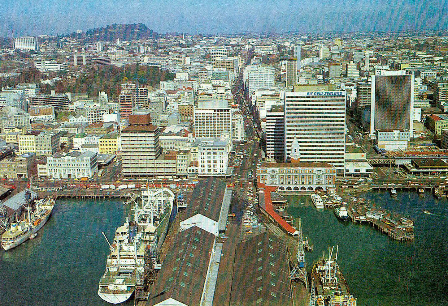 transpress nz: conventional cargo ships in Auckland, 1970s