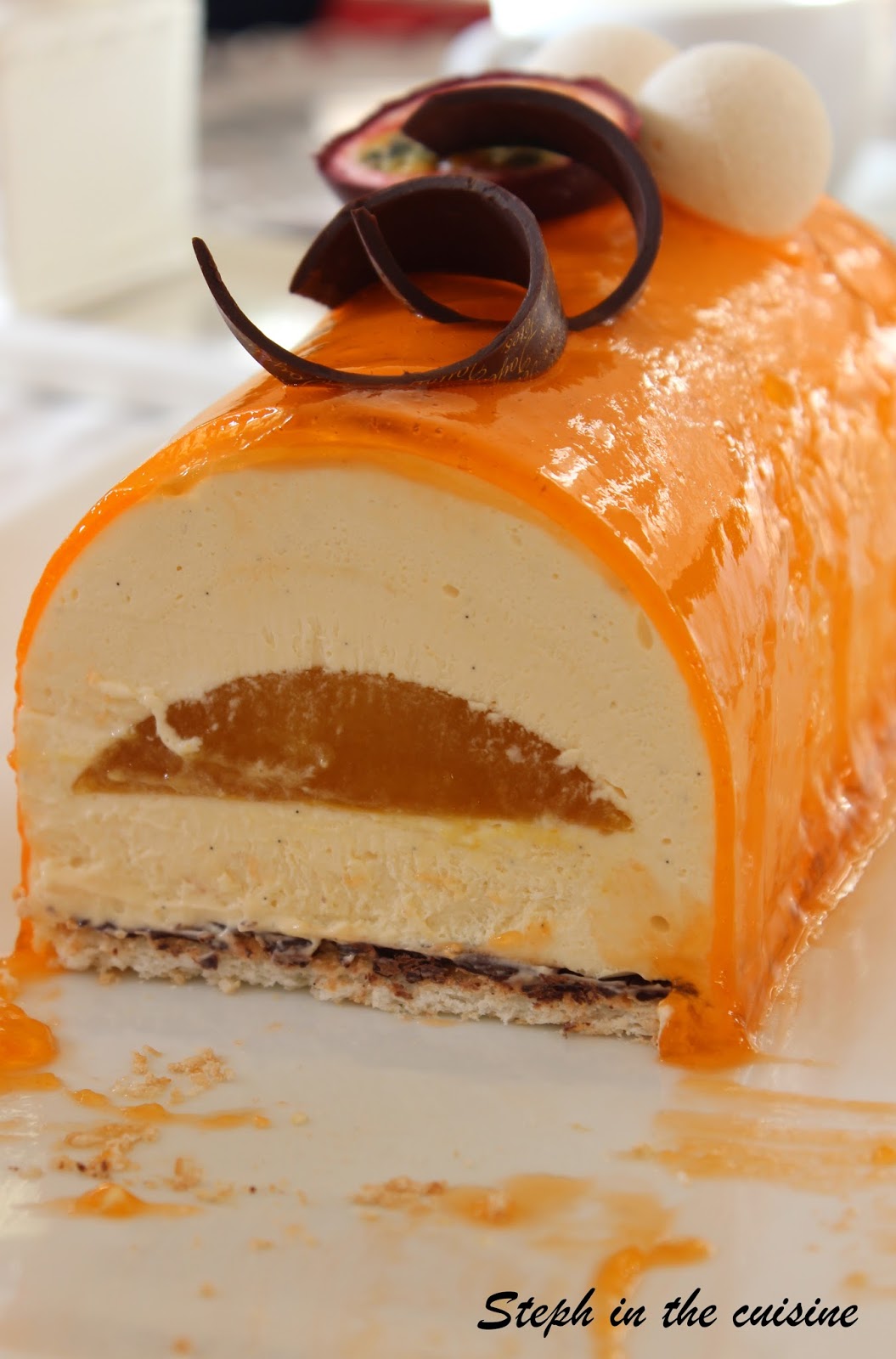 Steph in the cuisine: Bûche de Noël Vanille/Fruit de la Passion ...