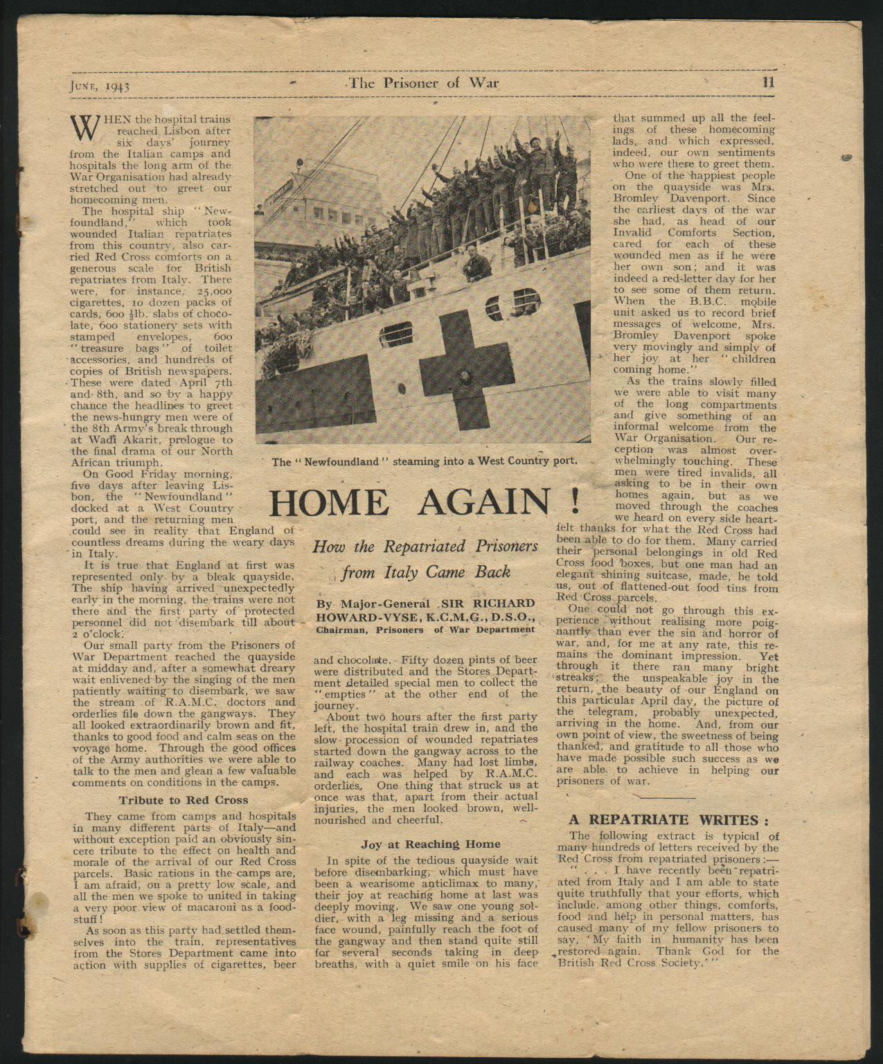 WWII Memories: Red Cross Journals - Volume 2, No. 14, June 1943