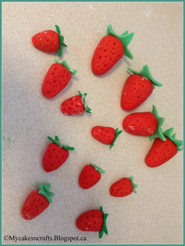 My Cakes n Crafts: Fondant Gum Paste Strawberry Tutorial