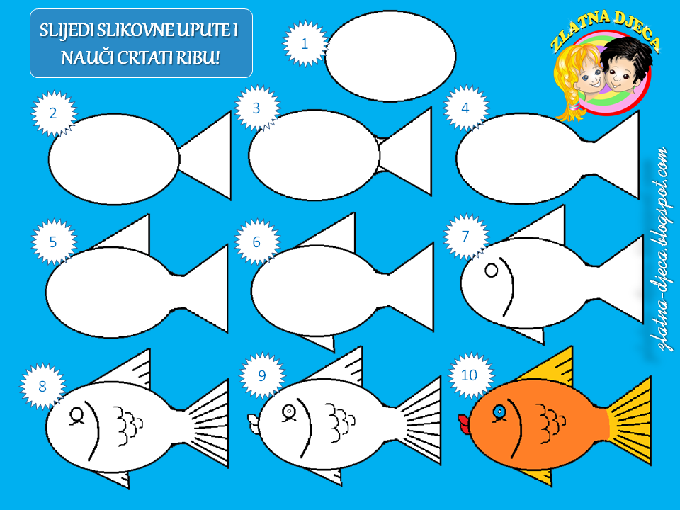 Zlatna djeca: Naučimo crtati ribu
