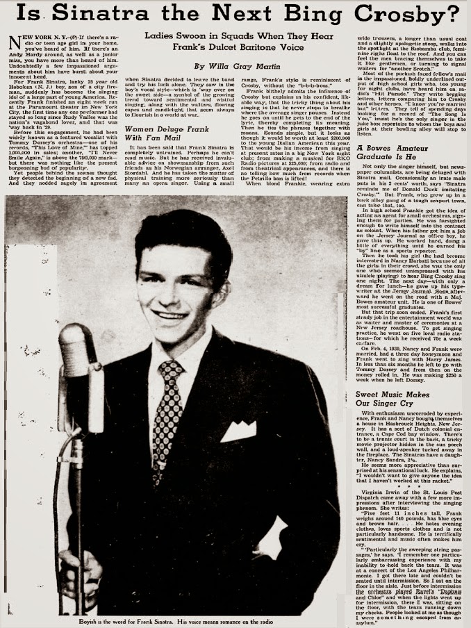 Is Sinatra the Next Bing Crosby?