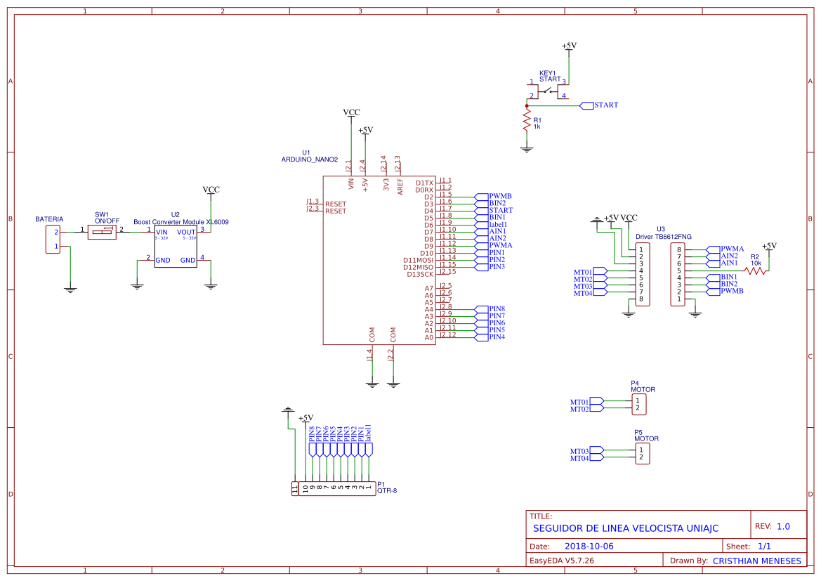 Robot Seguidor de Linea Velocista UNIAJC 2018