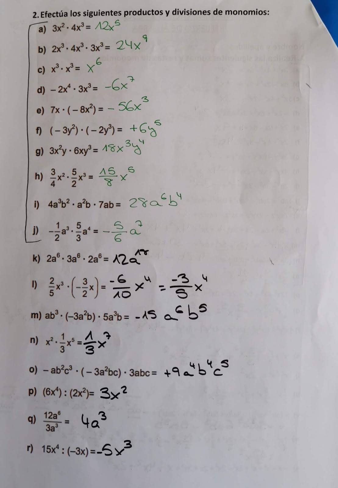 Soluciones ejercicios de álgebra 2º ESO ~ A mi me molan las mates