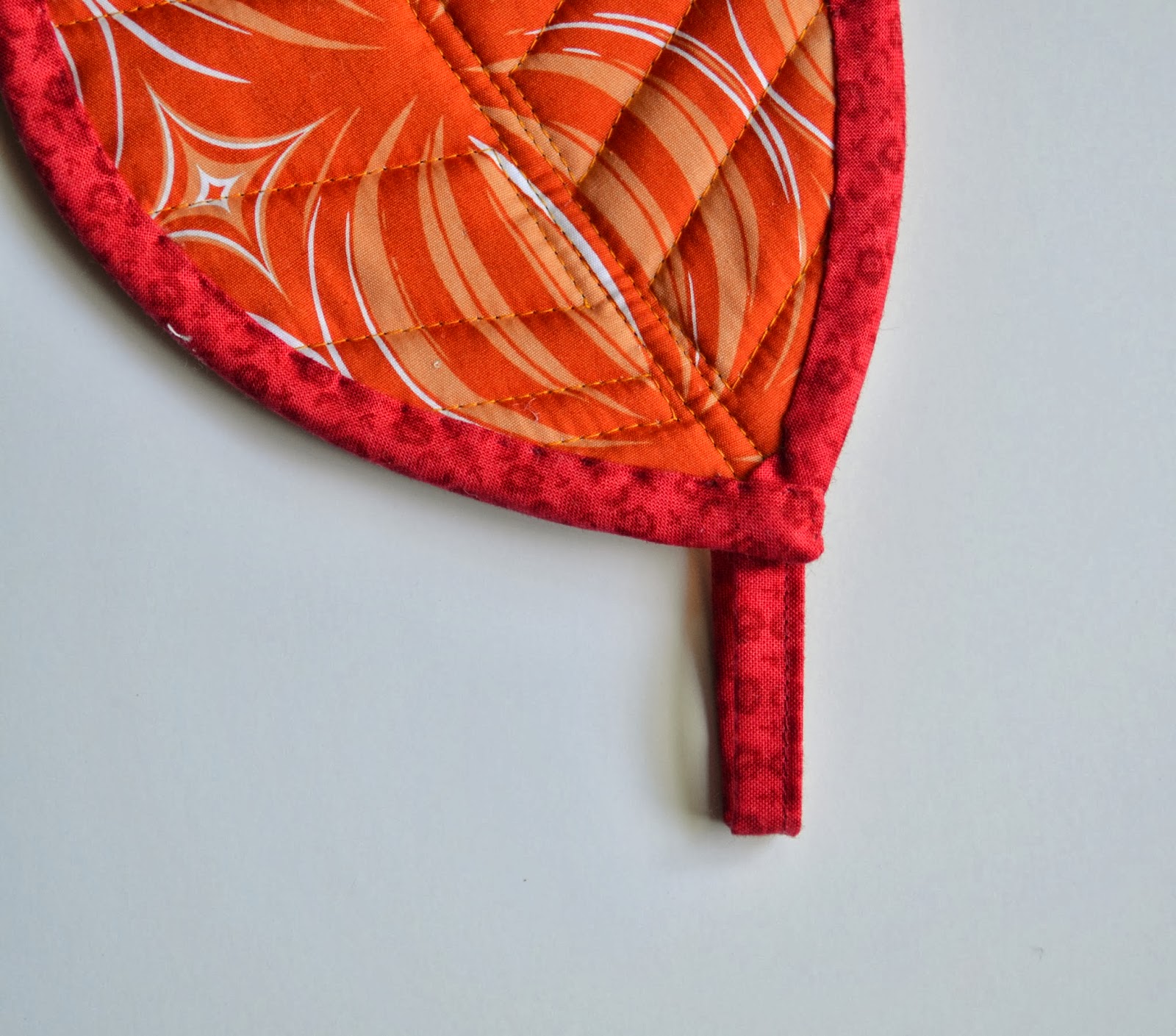 Half Stitched: Quilted Leaf Potholder ~ A Tutorial