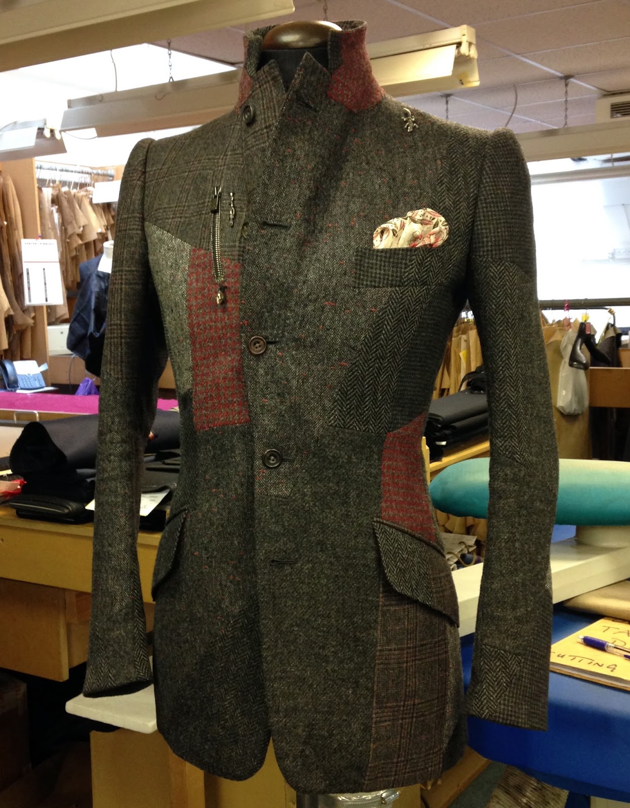 DAVIDE TAUB: From The Archive: Tweed Patchwork Curved-Seam Jacket, 2011