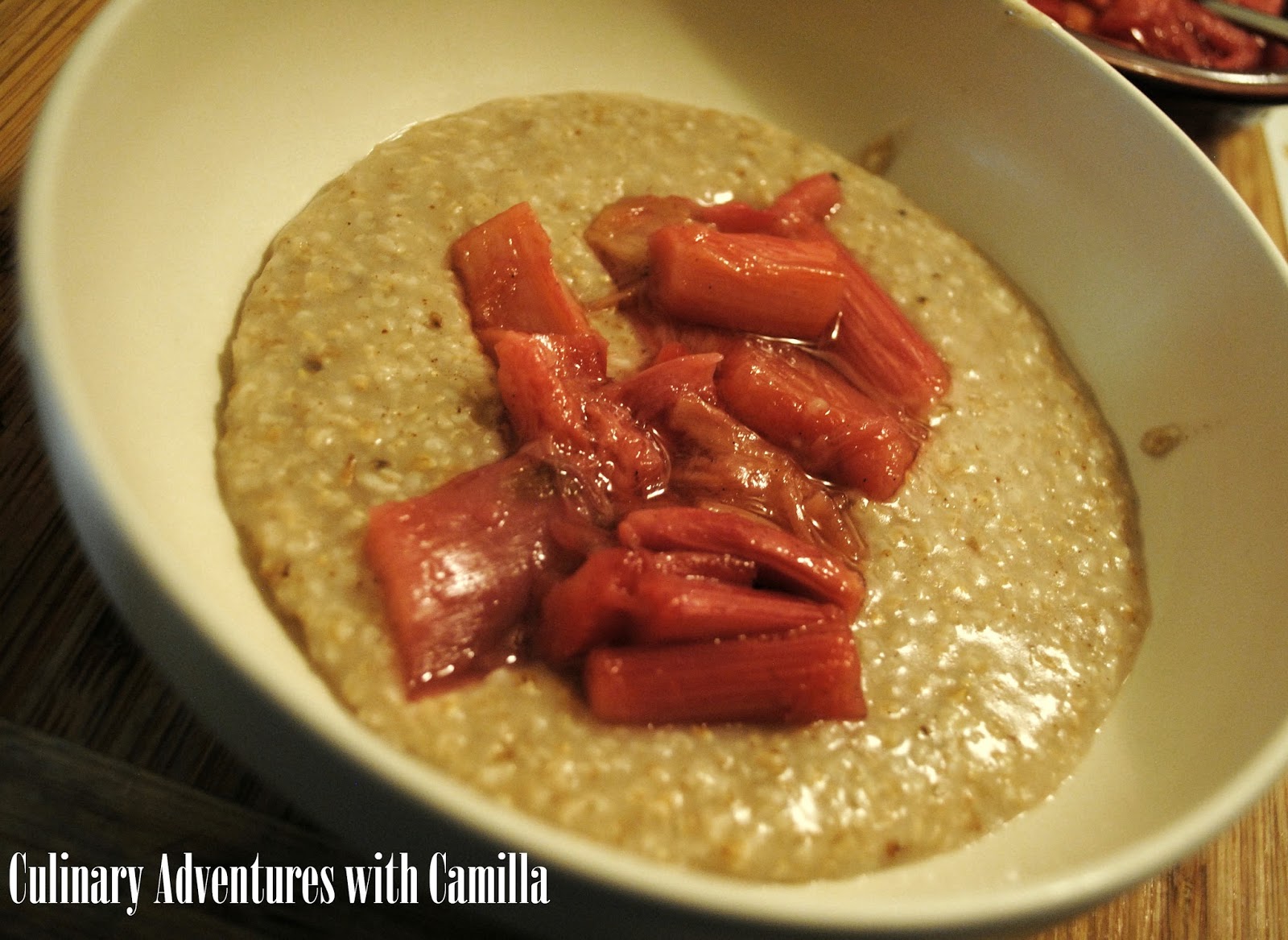 Using Vanilla-Poached Rhubarb...