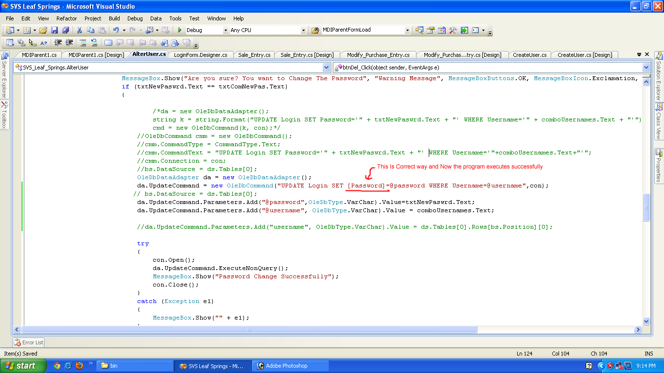 System Data Oledb Oledbexception Syntax Error In Update Statement