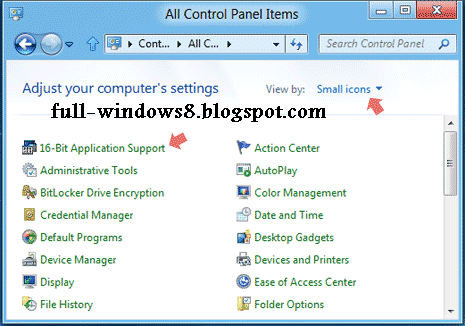 Tips And Trick Windows 8: Enable 16 bit application support on Windows 8