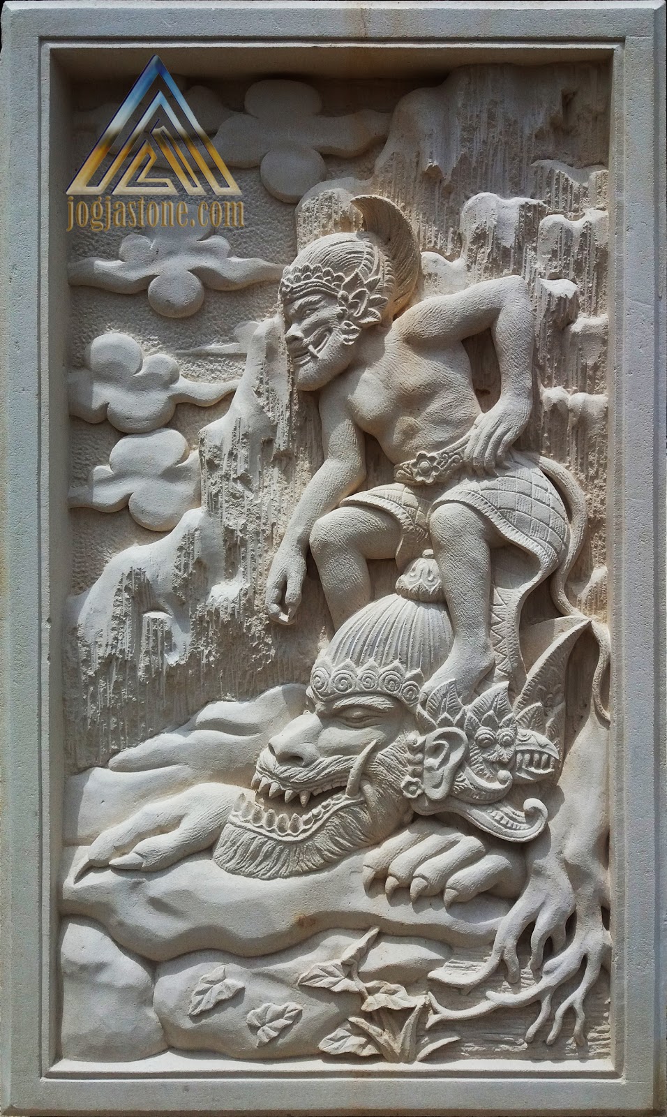Relief hanoman batu putih