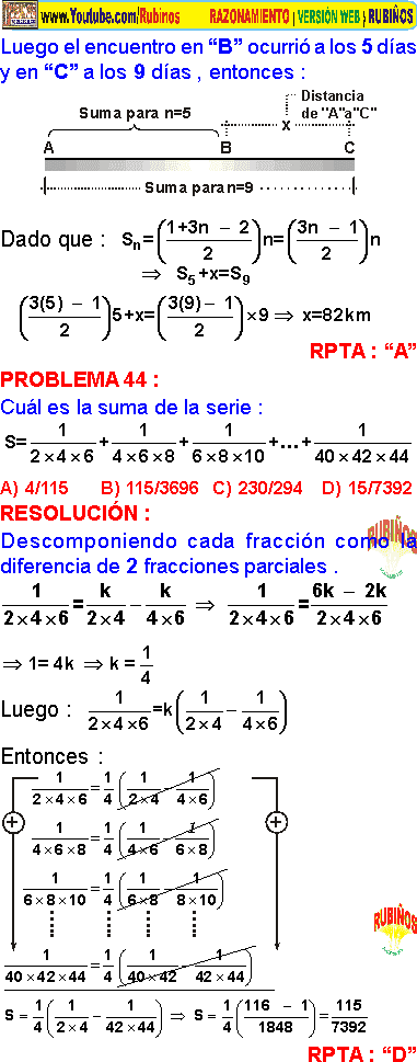 SUMATORIAS EJERCICIOS RESUELTOS DE RAZONAMIENTO MATEMÁTICO ...