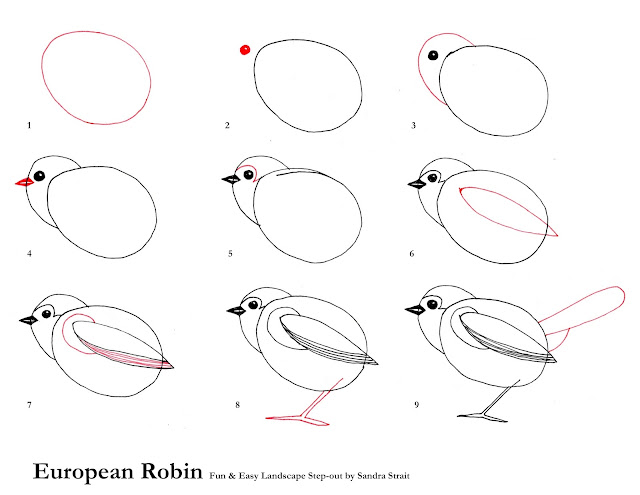 European Robin Fun and Easy Landscape Step-out #FunAndEasyLandscape # ...