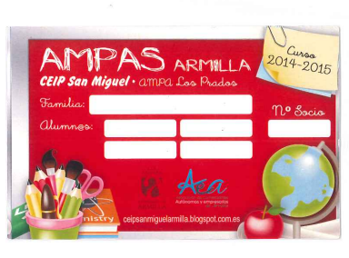 C.E.I.P San Miguel 4º de Primaria: Carnet de socio del AMPA