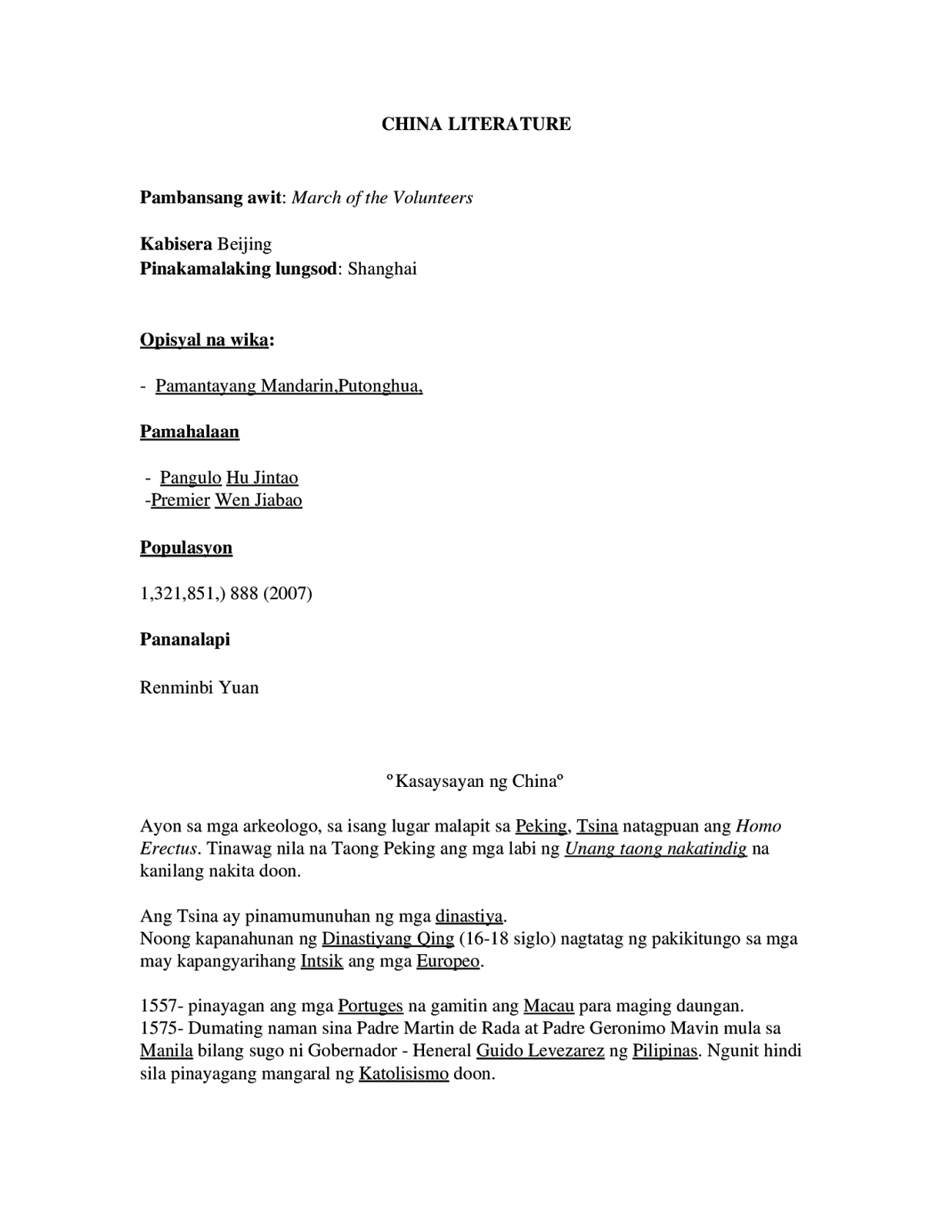 mga dinastiya sa china - philippin news collections