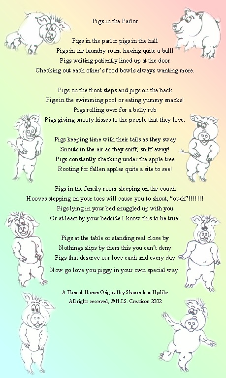 Pigs4Ever Stories and Poetry: Poem: Pigs In The Parlor