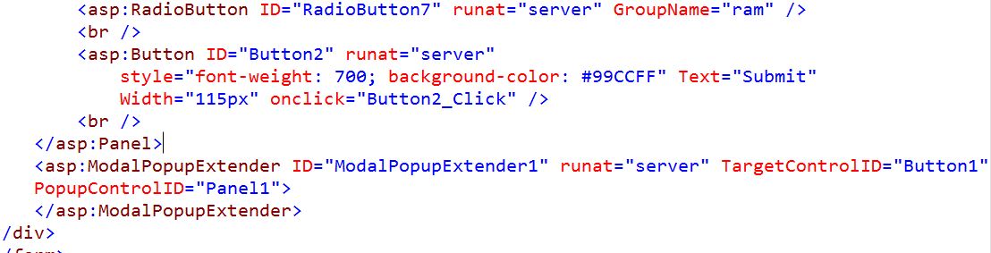 How to use ModelPopupExtender Control in asp.net website | MY.NET Tutorials