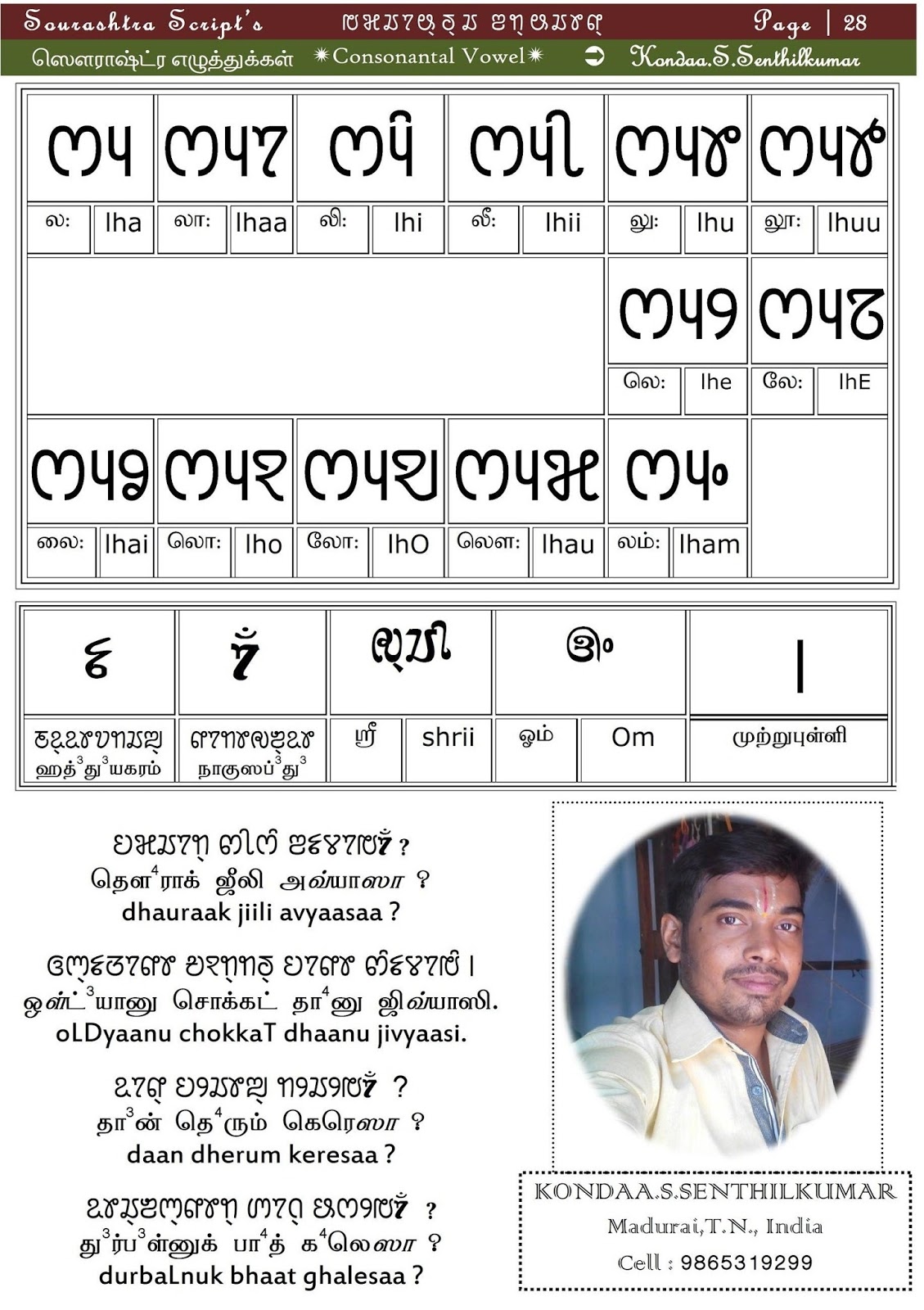 Sourashtra Script's