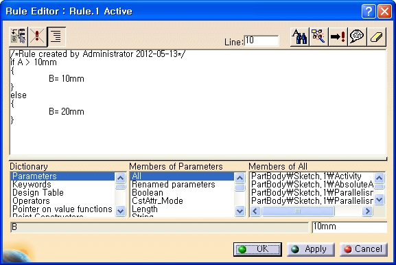 네이버까마귀의 새로운둥지: CATIA V5 Knowledge Advisor Rule
